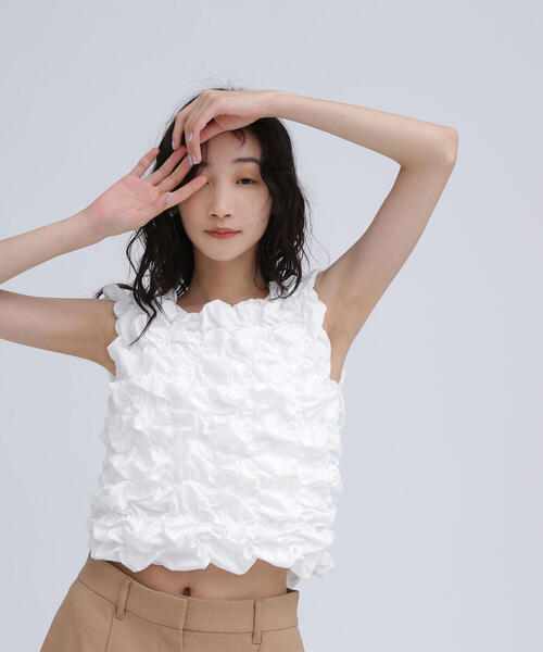 NATURAL BEAUTY BASIC ブラウス シャツ 「BLANC」シャーリングコンパクトトップス レディース : ZOZOTOWN Yahoo!店 - 通販 - Yahoo!ショッピング
