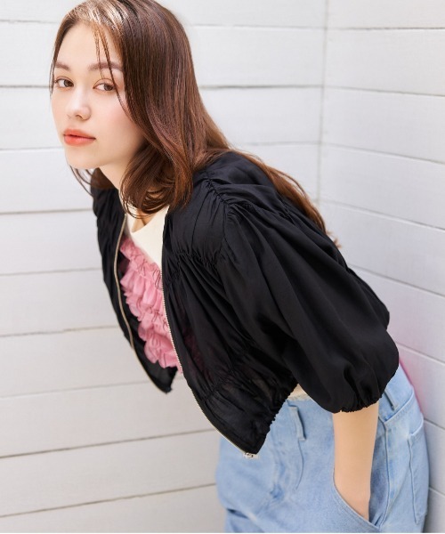 mysty woman ブルゾン アウター シャーリングドロストブルゾン 128552 レディース : ZOZOTOWN Yahoo!店 ...