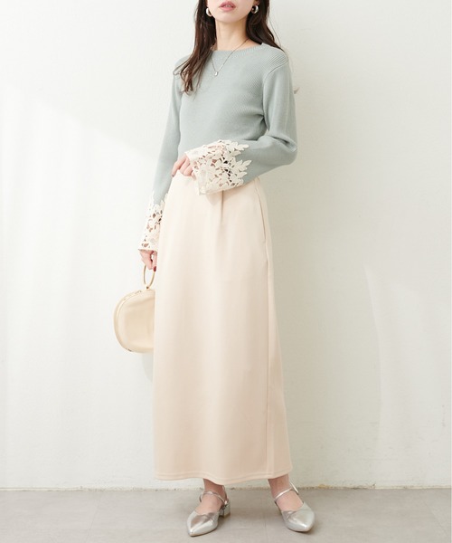 natural couture 「natural couture」 長袖ニット FREE グレイッシュベージュ レディース ...