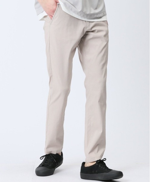 チノパン m.f.エディトリアル メンズ 接触冷感ストレッチ リネン混トラウザースリムパンツ メンズ（エムエフエディトリアル m.f ...