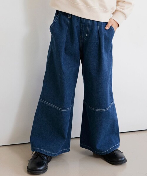EDWIN パンツ 「Ou? by EDWIN」タック入りデニムワイドパンツ キッズ 子供服 男の子 女の子 : ZOZOTOWN Yahoo!店 - 通販 - Yahoo!ショッピング