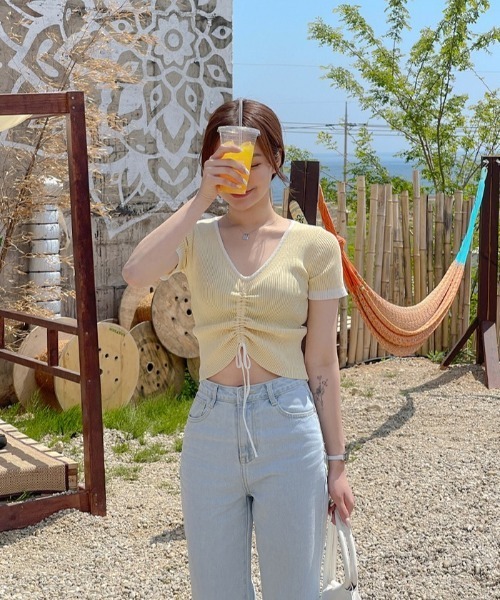 Yahoo!オークション - 「SONA」 半袖ニット FREE ブラック レディース