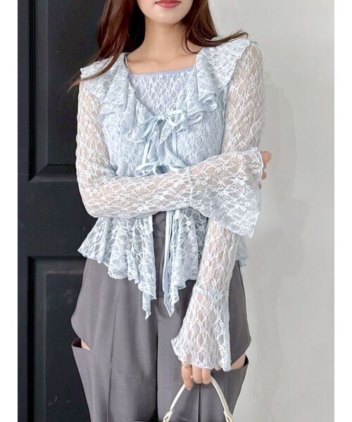 dazzlin tシャツ ラッフルヘムレースアンサンブル レディース : ZOZOTOWN Yahoo!店 - 通販 - Yahoo!ショッピング