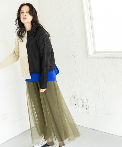 OSMOSIS（オズモーシス） カーディガン 2WAYバイカラーニット