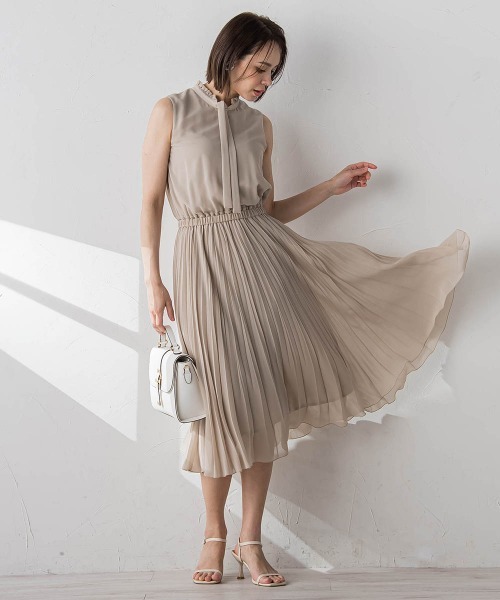 Viaggio Blu（ビアッジョブルー） ワンピース シルクライクシフォン