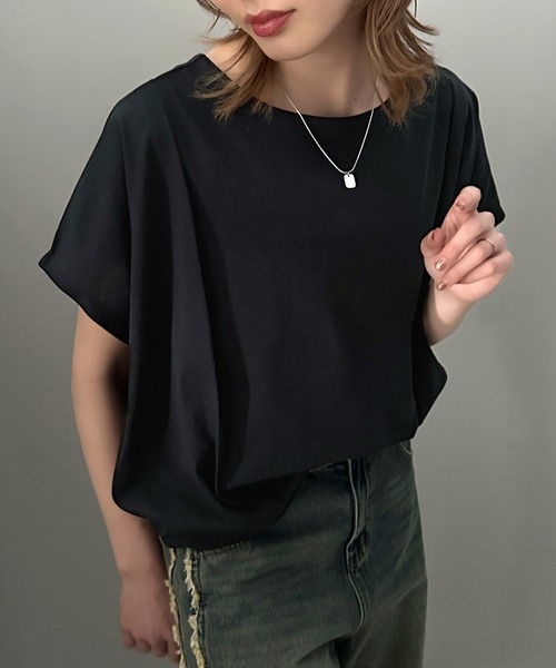 classicalelf tシャツ ひんやり素材で涼しく快適に。こなれタックデザインの半袖フレンチスリーブカットソー。（接触冷感機能付き） レディース : ZOZOTOWN Yahoo!店 ...