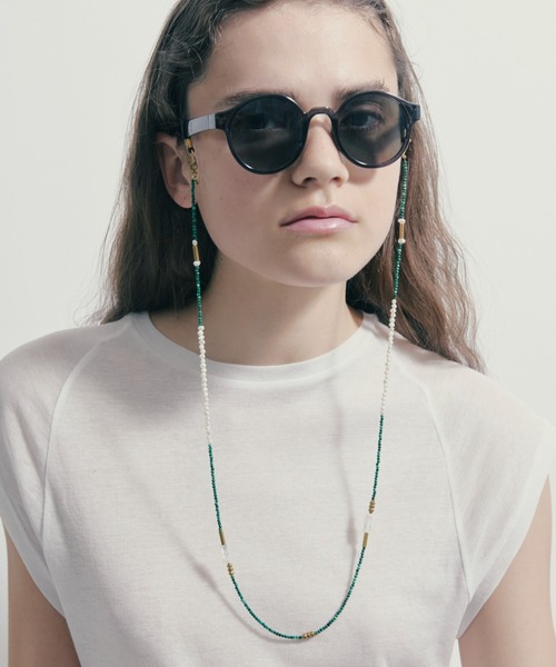 IRIS47（イリスフォーセブン） ネックレス 「IRIS 47」malachite glass chain necklace/マラカイト グラス チェーン ネックレス レディース ...