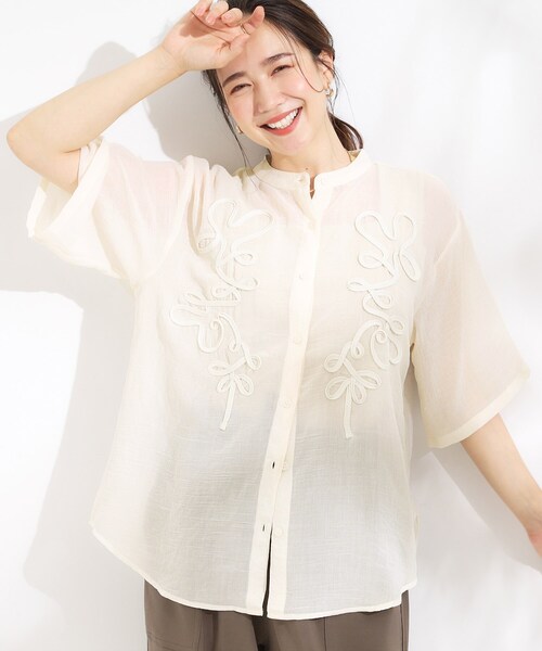 Cutie Blonde（キューティーブロンド） ブラウス シャツ 「S-LL」一枚で着映え コード刺繍シャツ レディース : ZOZOTOWN Yahoo!店 - 通販 - Yahoo!ショッピング