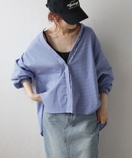 ＆HALF 「＆HALF」 「noa-ge」7分袖ブラウス L ブルー レディース : ZOZOTOWN Yahoo!店 - 通販 - Yahoo!ショッピング