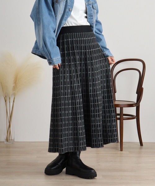 FUNALIVE スカート nohea チェック柄プリーツ風ニットスカート : ZOZOTOWN Yahoo!店 - 通販 - Yahoo!ショッピング
