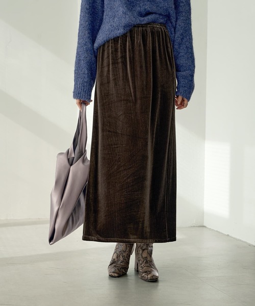 STYLE DELI（スタイルデリ） スカート ストライプベロアAラインスカート : ZOZOTOWN Yahoo!店 - 通販 - Yahoo!ショッピング