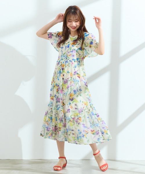 Rose Tiara（ローズティアラ） ワンピース 「手洗い可」水彩フラワー