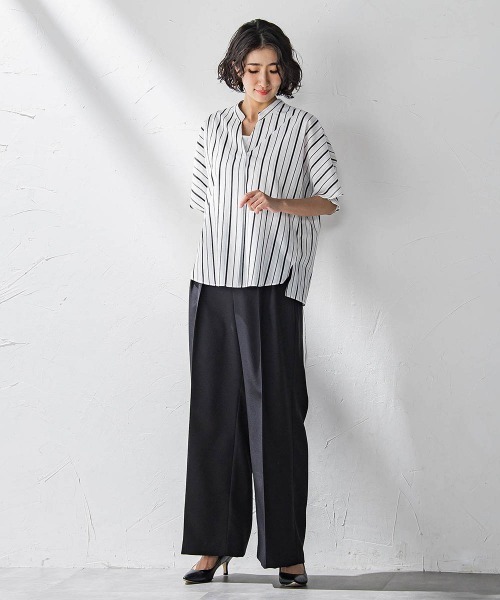 la.f（ラ・エフ） ブラウス シャツ 半袖ストライプブラウス「洗濯機