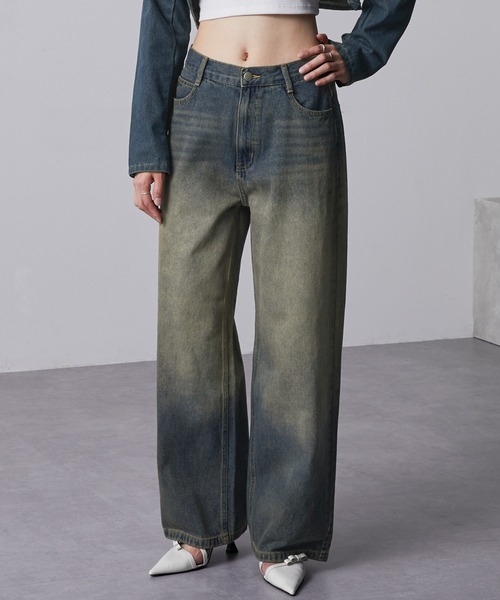 nui nullu 「nui nullu」 加工デニムパンツ L ブルー レディース : ZOZOTOWN Yahoo!店 - 通販 - Yahoo!ショッピング