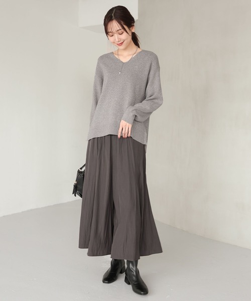 GLOBAL WORK ニット セーター メルティアゼVネックラメプルオーバー/992276 レディース : ZOZOTOWN Yahoo!店 ...