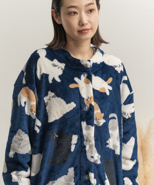 polka ルームウェア パジャマ 【 nyan de bal / ニャンデバル 】 もこもこ ふわふわ スワンネル おやすみウェア ネコ 猫 ...