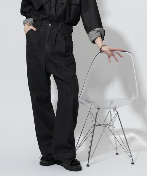 Adoon plain ジーンズ 「Adoon plain」2タックハイウエストワイドデニム メンズ : ZOZOTOWN Yahoo!店 - 通販 - Yahoo!ショッピング