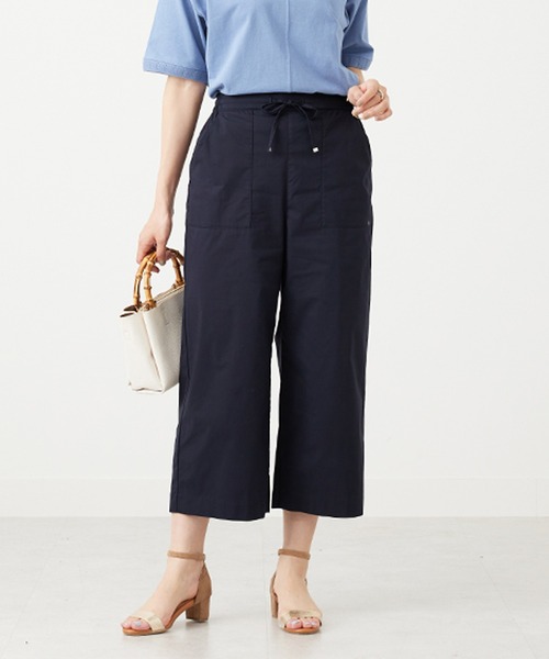 BELLUNA PLUS パンツ サラリ綿混ベイカーワイドパンツ56cm レディース : ZOZOTOWN Yahoo!店 - 通販 - Yahoo!ショッピング