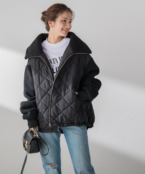 Yahoo!オークション - 「VICKY」 キルティングブルゾン M チャコールグ...