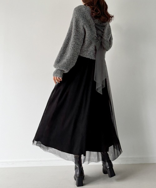 Yahoo!オークション - 「JUNOAH」 コンビワンピース LARGE ブラック レ...