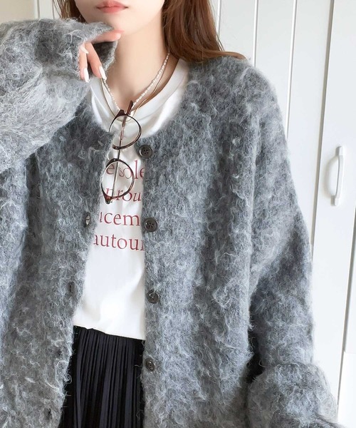 Java ニット セーター 「Javaジャバコラボ」大人ふんわり。冬に大活躍!3way貴族式起毛 クルーネック オーバーサイズ カーディガン レディース : ZOZOTOWN Yahoo!店 ...