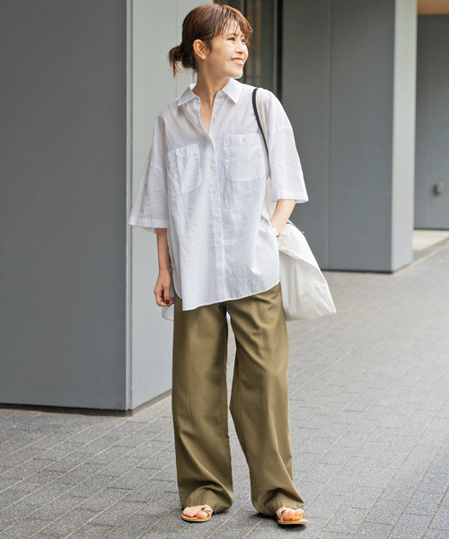 Spick＆Span ブラウス シャツ 「WEB限定追加2」コットンリネンハーフスリーブシャツ レディース : ZOZOTOWN Yahoo!店 - 通販 - Yahoo!ショッピング