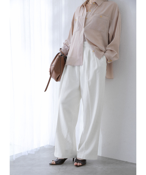 La TOTALITE（ラ トータリテ） スラックス パンツ 「洗える」ツイード