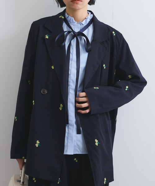 VICKY（ビッキー） ジャケット テーラードジャケット ツイルフラワー刺繍ジャケット「手洗い可能」 レディース : ZOZOTOWN Yahoo!店 - 通販 - Yahoo!ショッピング