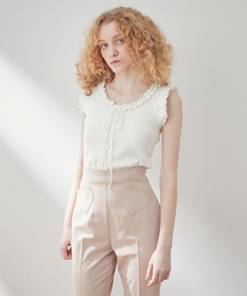 Yahoo!オークション - 「DEICY」 ノースリーブトップス FREE ベージュ ...