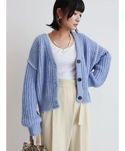 Yahoo!オークション - 「KBF」 ニットカーディガン FREE ブルー レディ...