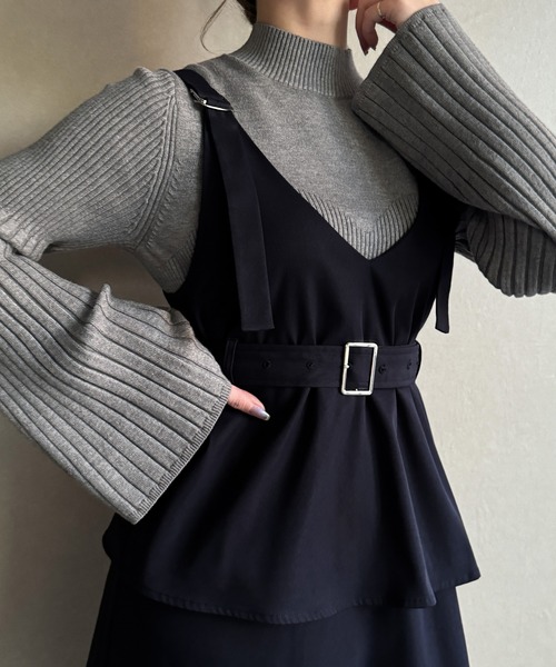 JUNOAH ワンピース Vネックジャンスカキャミワンピース : ZOZOTOWN Yahoo!店 - 通販 - Yahoo!ショッピング