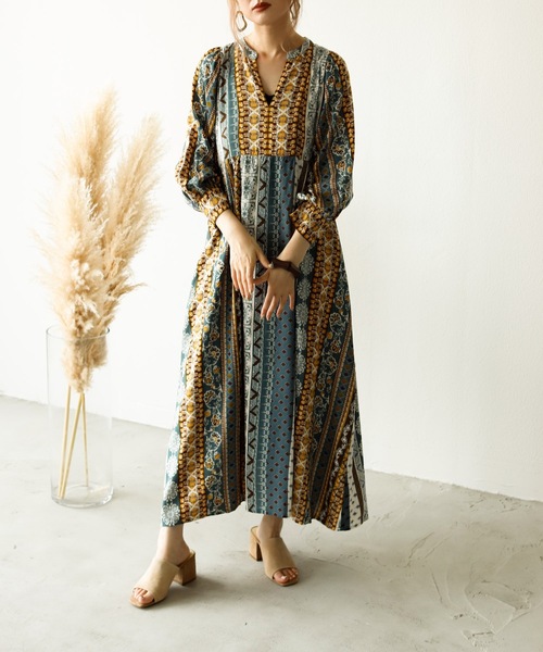 AIC. 「AIC.」 7分袖ワンピース MEDIUM グリーン レディース : ZOZOTOWN Yahoo!店 - 通販 - Yahoo!ショッピング