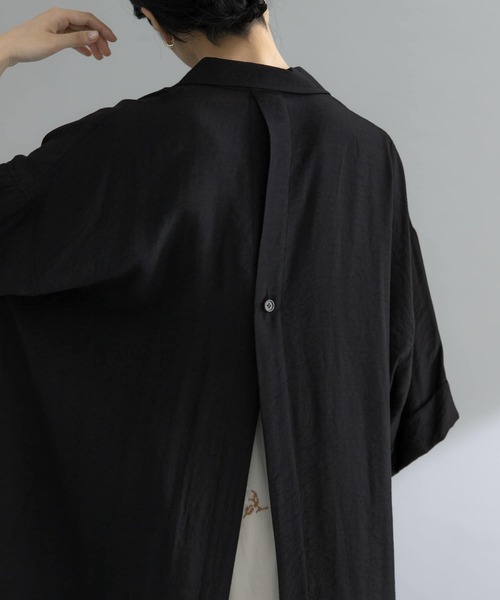 KBF ブラウス シャツ 「WEB限定」バックオープンBIGシャツ レディース : ZOZOTOWN Yahoo!店 - 通販 - Yahoo!ショッピング