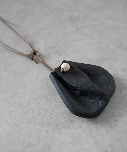 SENTI ショルダーバッグ Dyneema(R) Leather DRAWSTRING BAG_SS / 超軽量ダイニーマレザー巾着SS ...