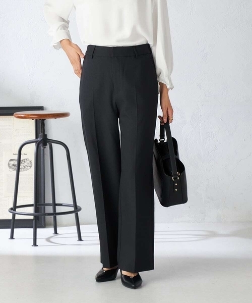 アー・ヴェ・ヴェ（a．v．v）/【洗える/イージーケア/吸水速乾/ストレッチ】梳毛調ストレートパンツ a.v.v（アー・ヴェ・ヴェ） パンツ 「洗える/イージーケア/吸水速乾