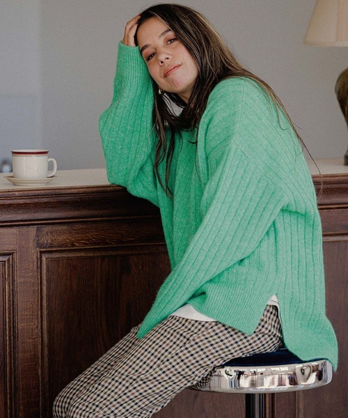 Yahoo!オークション - 「BAYFLOW」 Vネックニット FREE ピンク レディ...