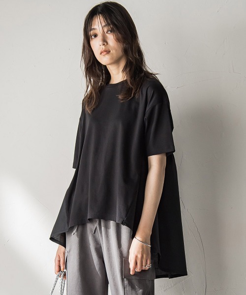 MAYSON GREY tシャツ 「WEB限定」前後ドッキングフレアTシャツ「洗濯機で洗える」 レディース : ZOZOTOWN Yahoo!店 - 通販 - Yahoo!ショッピング