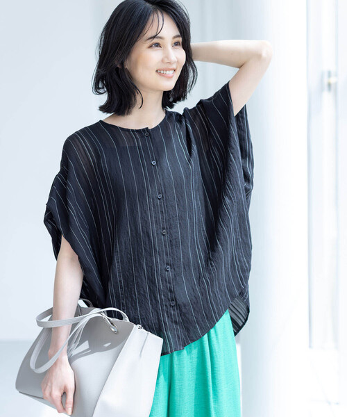 A/C DESIGN BY ALPHA CUBIC ブラウス シャツ シアーストライプブラウス レディース : ZOZOTOWN Yahoo!店 - 通販 - Yahoo!ショッピング