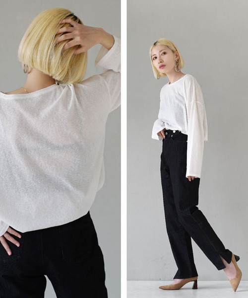 e-zakkamania stores tシャツ Tシャツ ゆるっとシアーニットソー レディース : ZOZOTOWN Yahoo!店 - 通販 - Yahoo!ショッピング