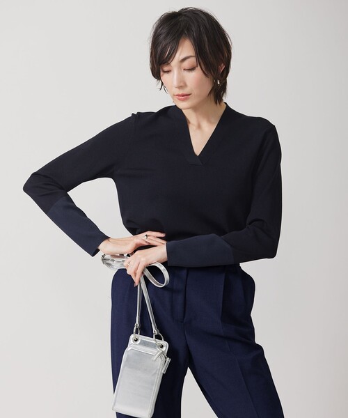 Yahoo!オークション - 「ICB」 Vネックニット SMALL グリーン レディー...