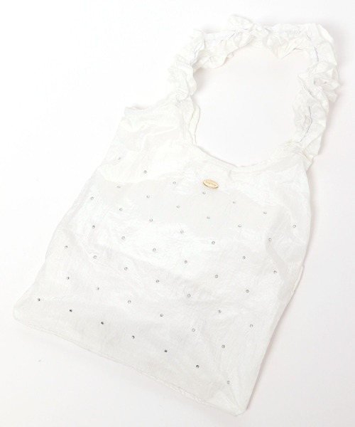 tiny トートバッグ バッグ ビジューフリルトートバッグ「tiny tiny(ティニーティニー)」 レディース : ZOZOTOWN Yahoo!店 - 通販 - Yahoo!ショッピング