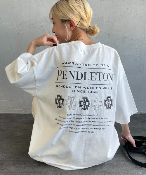 tシャツ Tシャツ 「WEB先行予約」「PENDLETON/ペンドルトン」 別注 ピグメント染め ヒストリーロゴバックプリントTシャツ レディース メ : 88664120 ...