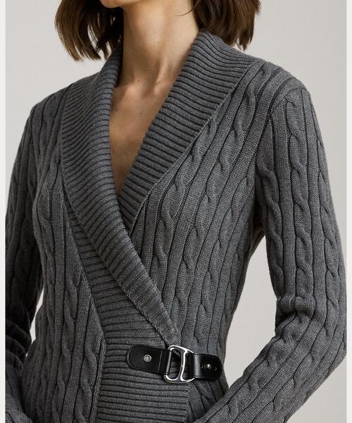 (取寄) ローレン ラルフローレン レディース プラス サイズ バックルド コットン セーター Lauren Ralph Lauren women Plus Size Buckled Cotton Sweater Lauren Navy LAUREN RALPH LAUREN（ローレン ラルフローレン） ニット セーター