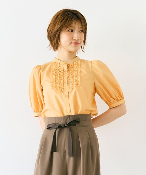 Feroux ブラウス シャツ 「洗える」フリルディテール パフスリーブ レディース : ZOZOTOWN Yahoo!店 - 通販 - Yahoo!ショッピング