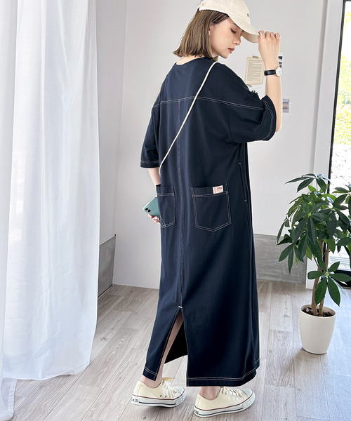 ワンピース 《JaVaジャバ 別注》さらっと綿100％。ロープつき配色ステッチオーバーサイズワンピース :73367123:ZOZOTOWN Yahoo!店 - 通販 - Yahoo!ショッピング