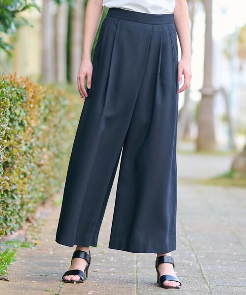 ドレステリア（DRESSTERIOR）/【洗える後ろウエストゴム】アシンメトリーウォッシャブルタックフレアパンツ DRESSTERIOR（ドレステリア） パンツ 「洗える/後ろウエストゴム