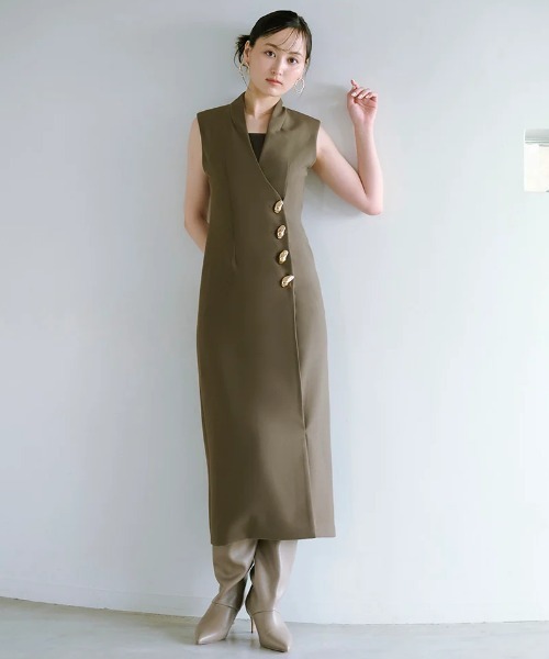 SNIDEL（スナイデル） ノースリーブワンピース 0 ブラウン レディース : ZOZOTOWN Yahoo!店 - 通販 - Yahoo!ショッピング