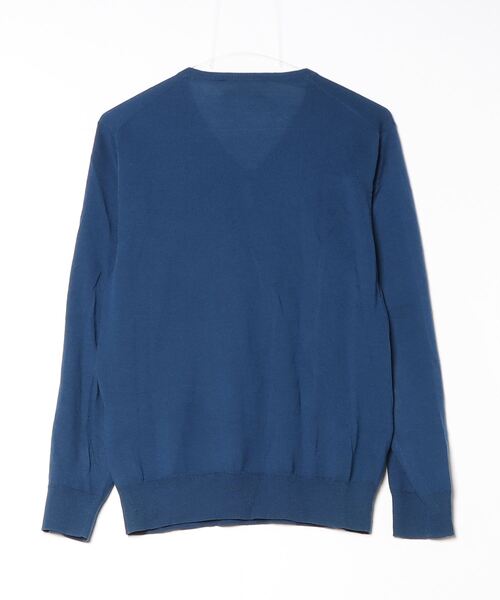 Yahoo!オークション - 「417 EDIFICE」 Vネックニット MEDIUM ブルー ...