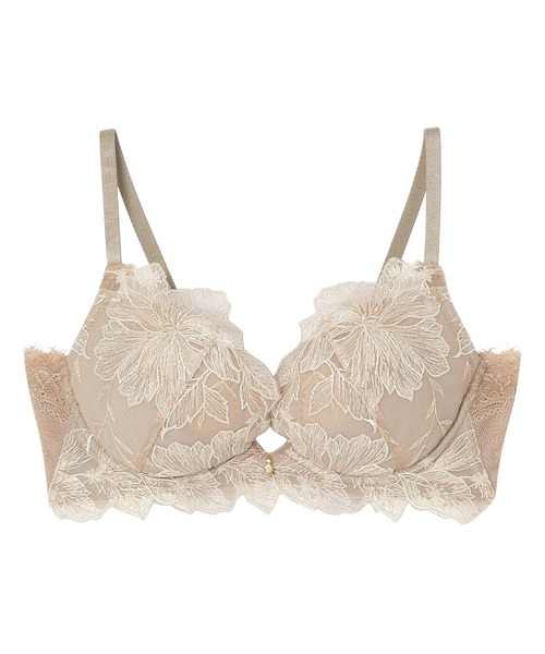 ブラ AMPHI【グラマリッチ脇スッキリタイプ】大花柄×エンブロイダリーレース ブラジャー F-Gcup :74292136:ZOZOTOWN ...