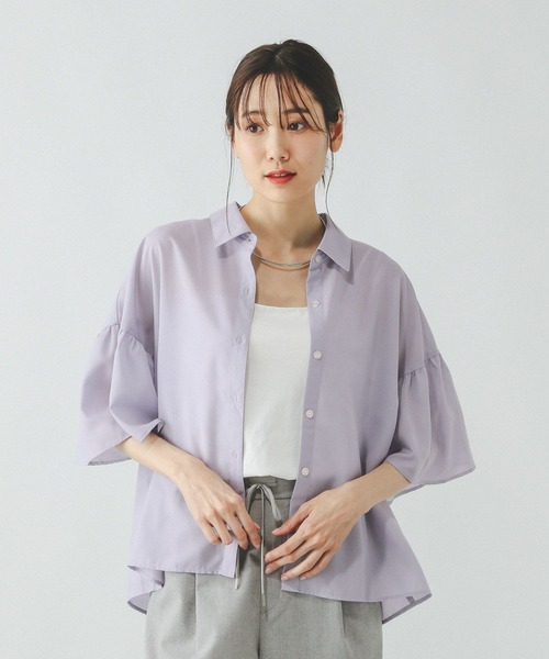 GLOBAL WORK ブラウス シャツ イージーケアフレアスリーブシャツ/320545 レディース : ZOZOTOWN Yahoo!店 - 通販 - Yahoo!ショッピング